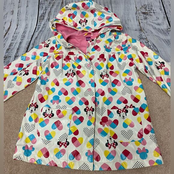 Disney | Jackets & Coats | Disney Minnie Mickey Mouse Raincoat 6 Pink ...
